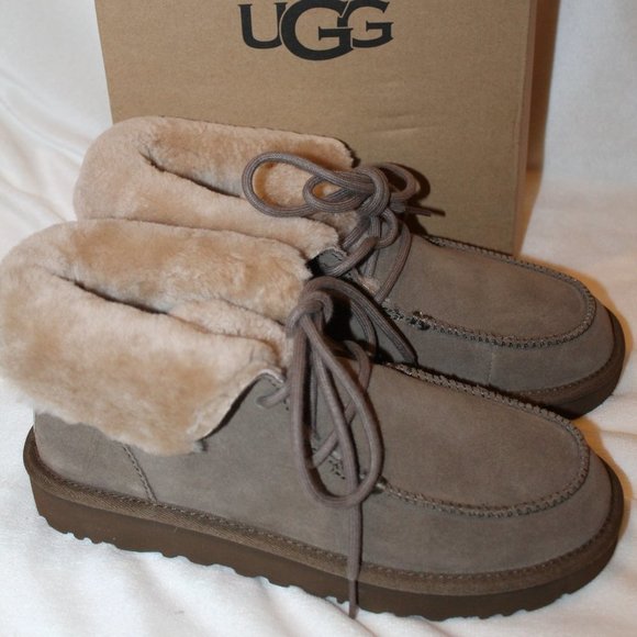 UGG | Shoes | Nib Ugg Womens Diara Suede Shearling Booties Slippers ...